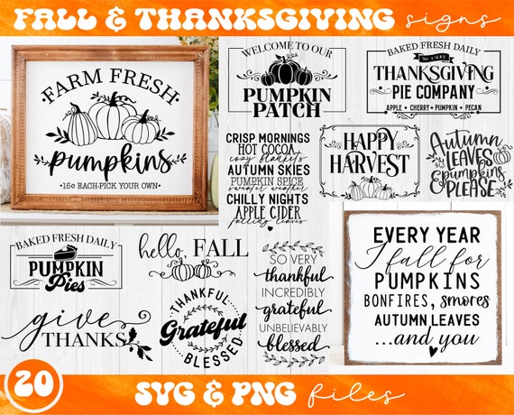 Fall Sign Svg Bundle Rustic Fall Svg Signs Thanksgiving Sign - Etsy