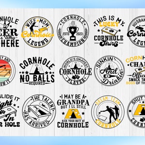 Cornhole SVG Bundle, Corn Hole Game Svg Set, Svg Designs for Cornhole ...