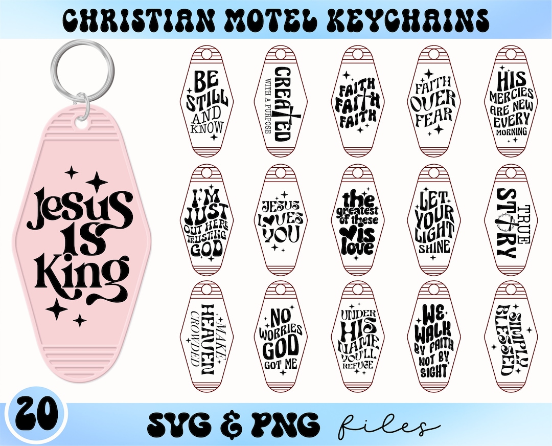 Christian Motel Keychain SVG Bundle, Religious Hotel Keychain Svg ...