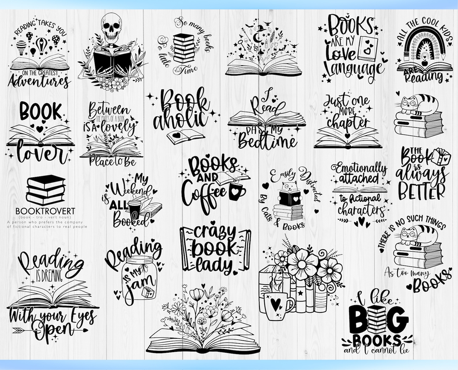 Reading SVG Bundle,books Lover Bundle Svg,reading Quotes Svg,bookish ...