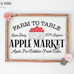 Apple Sign SVG Bundle, Fresh Apples Farm Svg Set, Farmers Market Apple ...