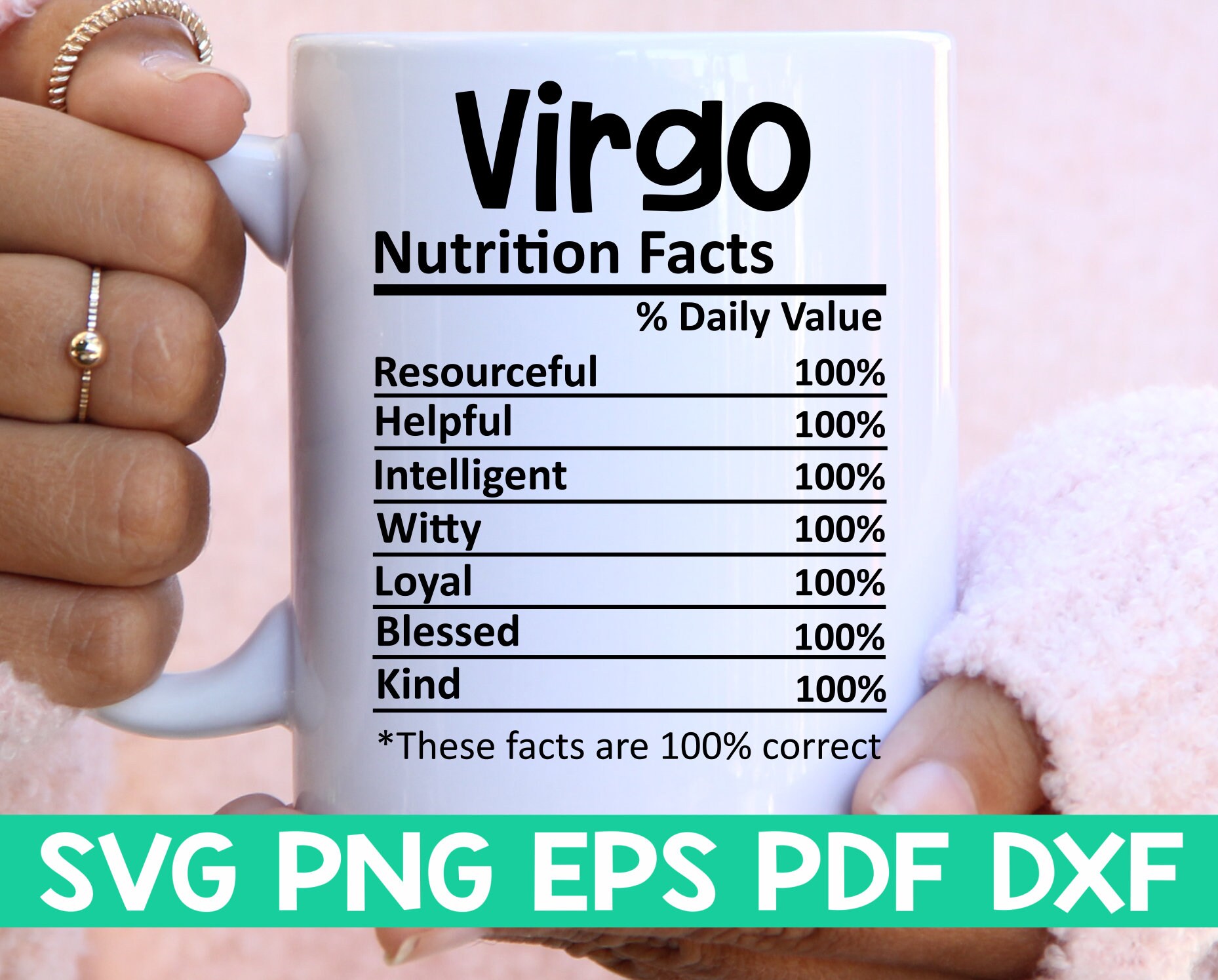 Virgo Zodiac Nutrition Facts Svgvirgo Nutritional Facts Etsy
