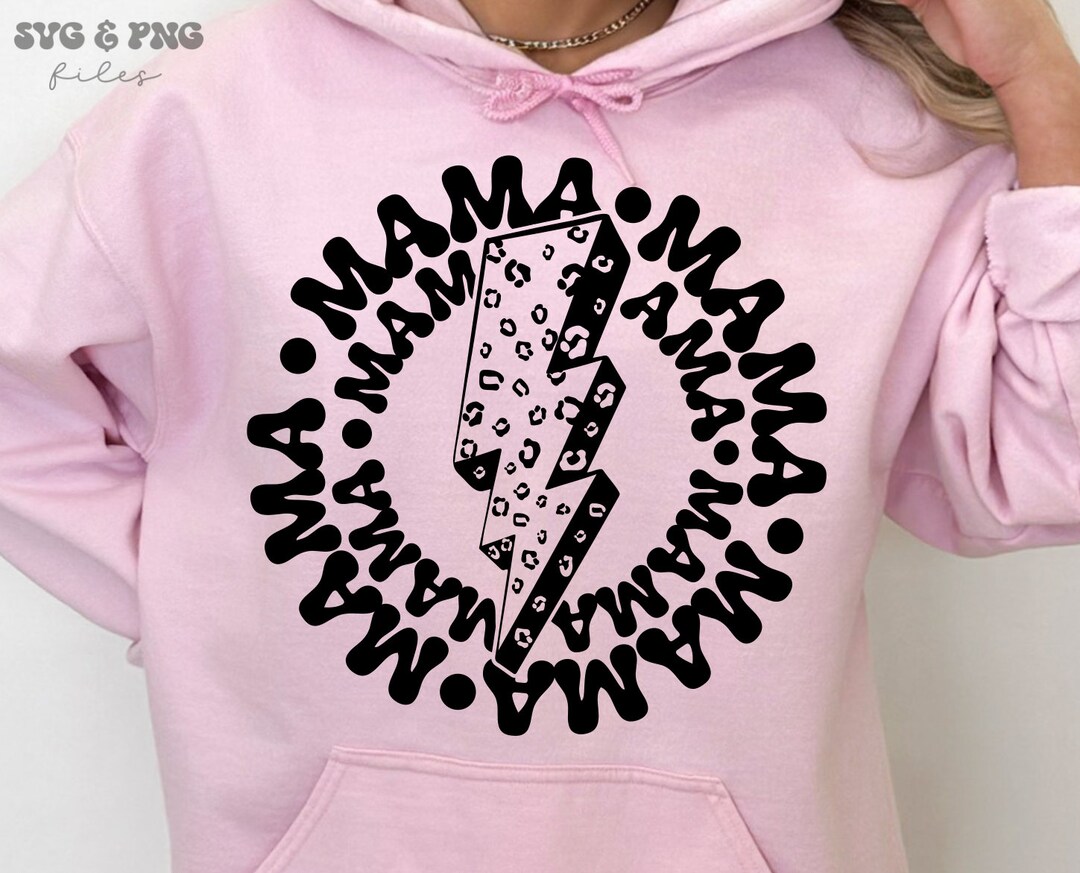 Mama Lightning Bolt Svg, Leopard Print Svg, Mom Life Svg, Retro Mama ...