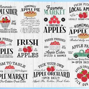 Apple Sign SVG Bundle Fresh Apples Farm Svg Set Farmers - Etsy