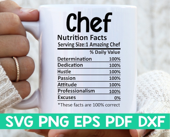 Chef Nutrition Facts Svgchef Nutritional Facts Svgchef Shirt | Etsy