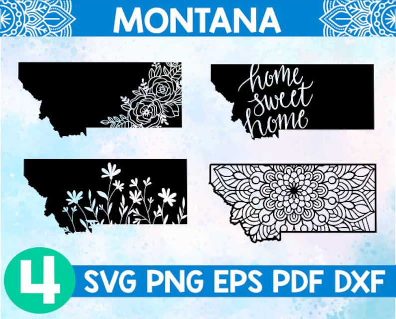 Floral Montana Svgmontana State Svgmontana Mandala Svghome | Etsy