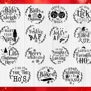 Naughty Christmas Ornament Svg Bundle, Funny Christmas Ornament Svg ...