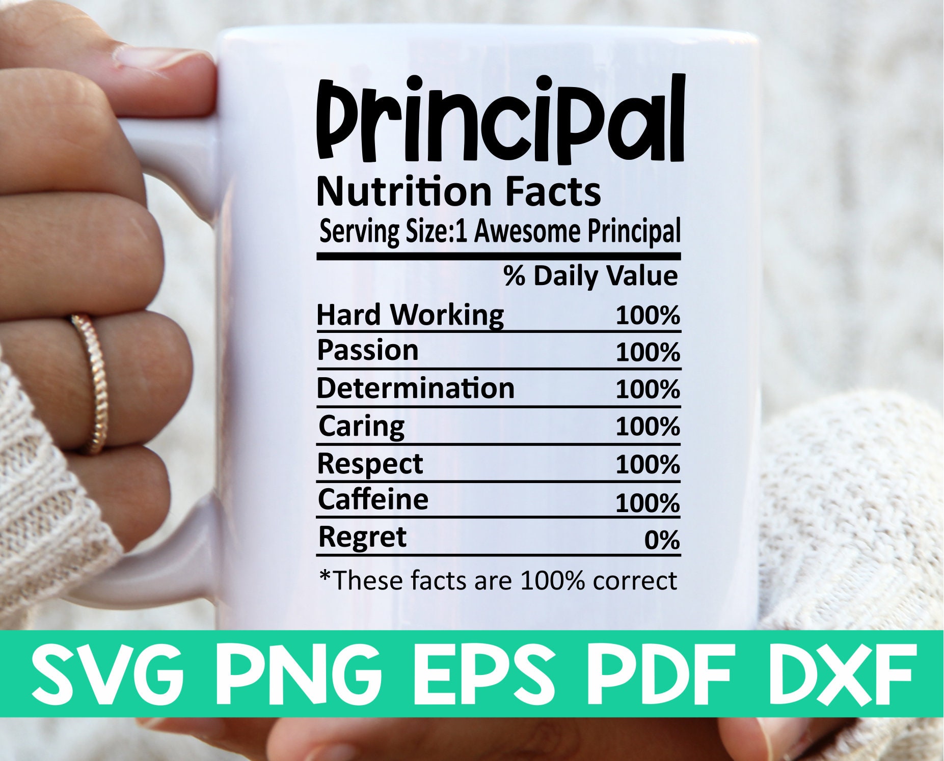 Principal Nutrition Facts Svgprincipal Nutritional Facts - Etsy