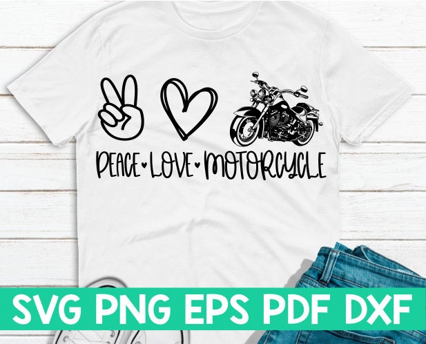 Peace Love Motorcycle Svgpeace Love Cut Filepeace Love - Etsy