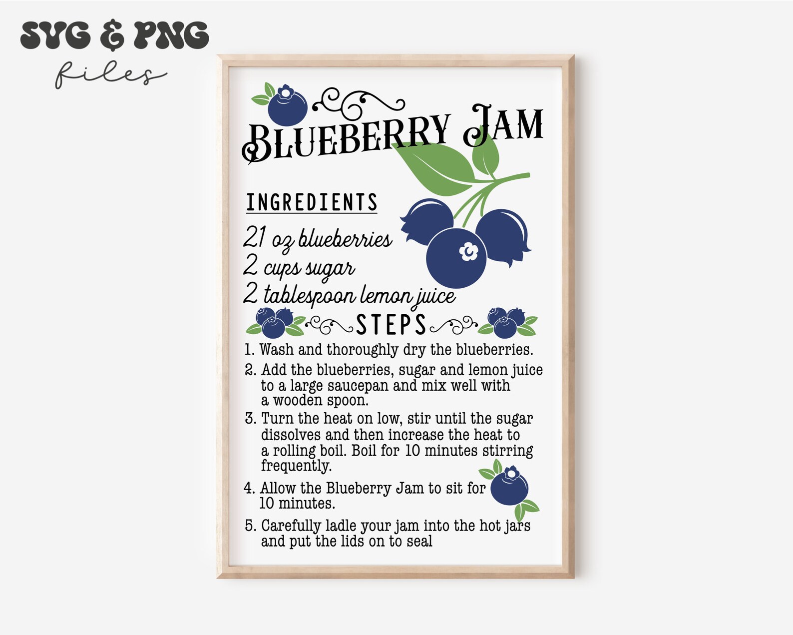 Blueberry Sign SVG Bundle, Farm Fresh Blueberries Svg, Local Blueberry ...
