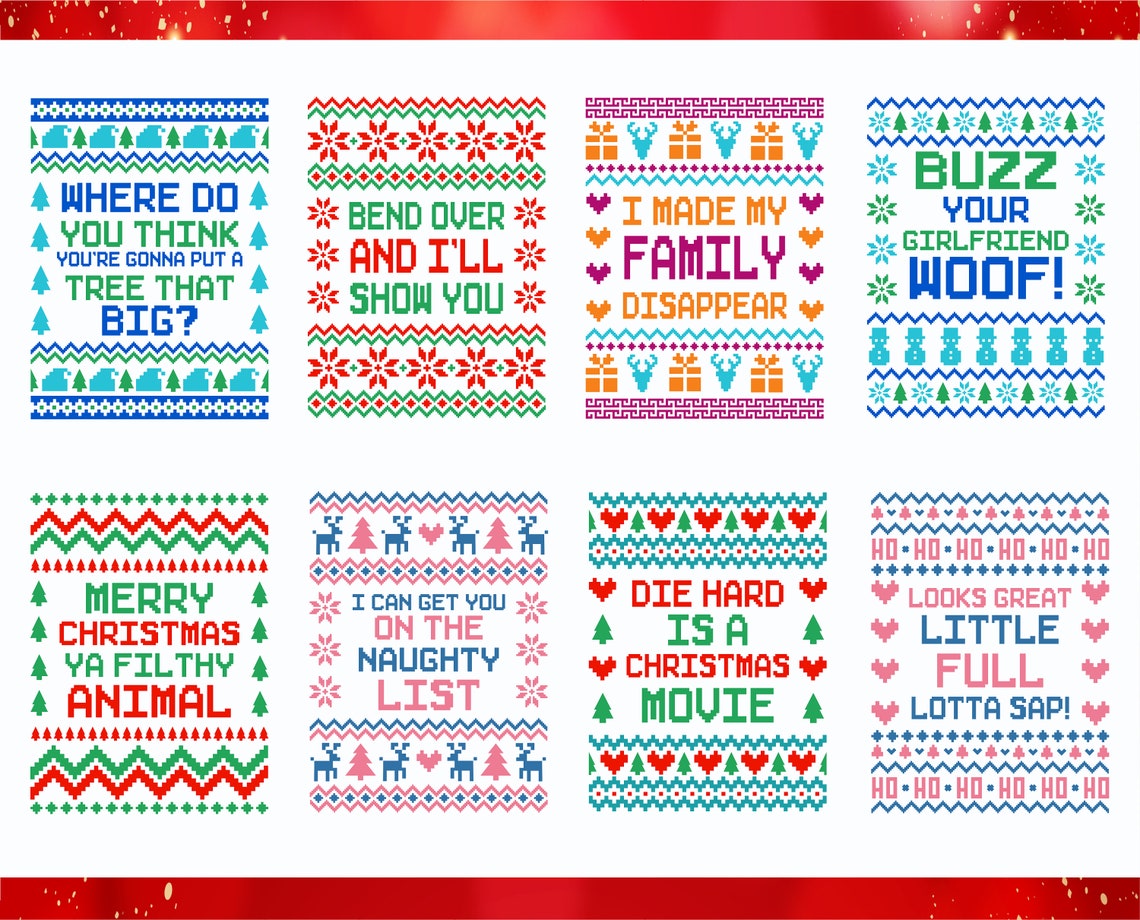 Family Christmas Sweaters Svg Bundle Ugly Christmas Sweater - Etsy