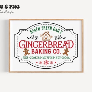 Gingerbread Svg Bundle, Christmas Gingerbread Sign Svg, Gingerbread ...