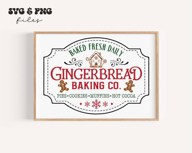 Gingerbread Svg Bundle Christmas Gingerbread Sign Svg - Etsy