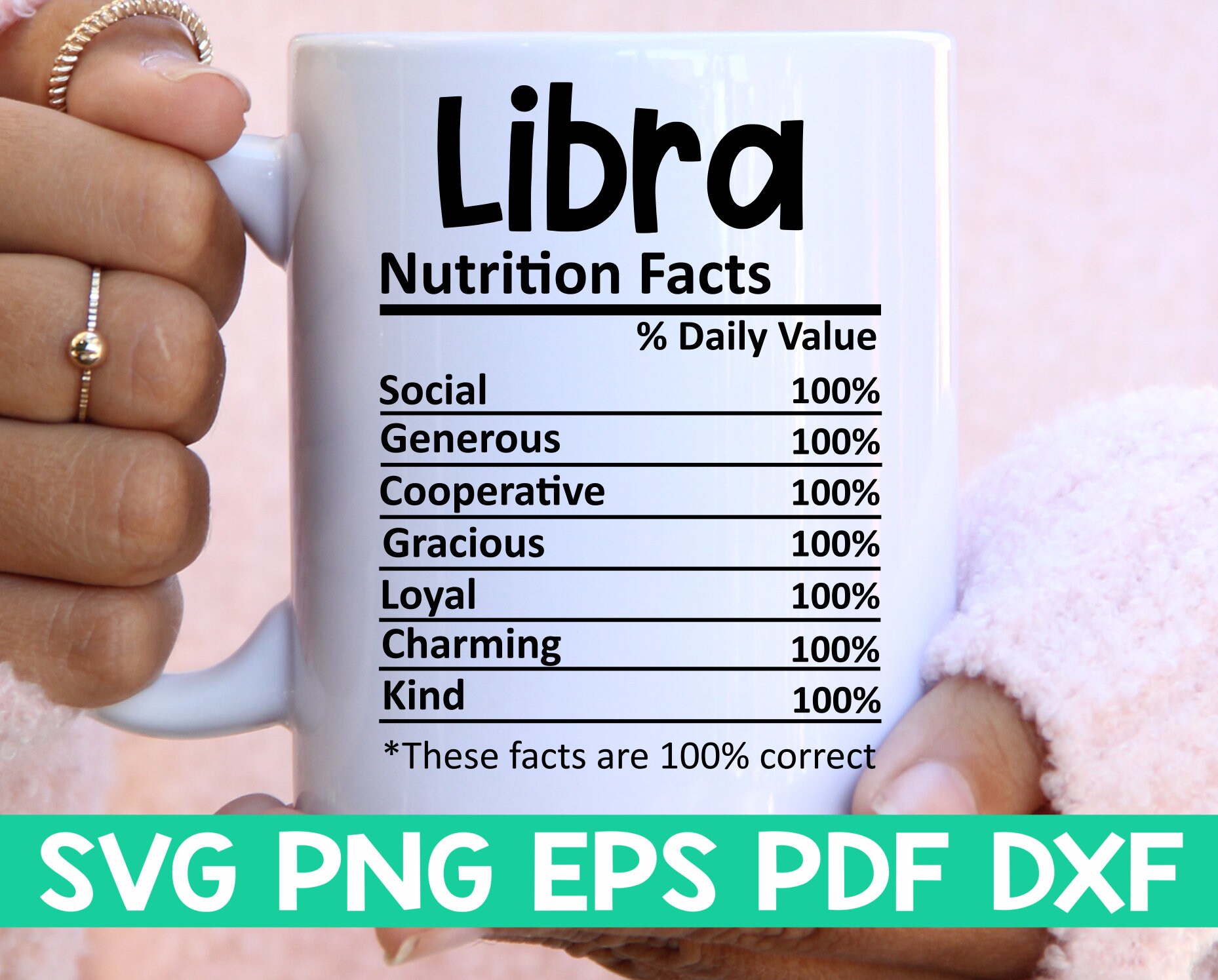 Libra Zodiac Nutrition Facts Svglibra Nutritional Facts | Etsy