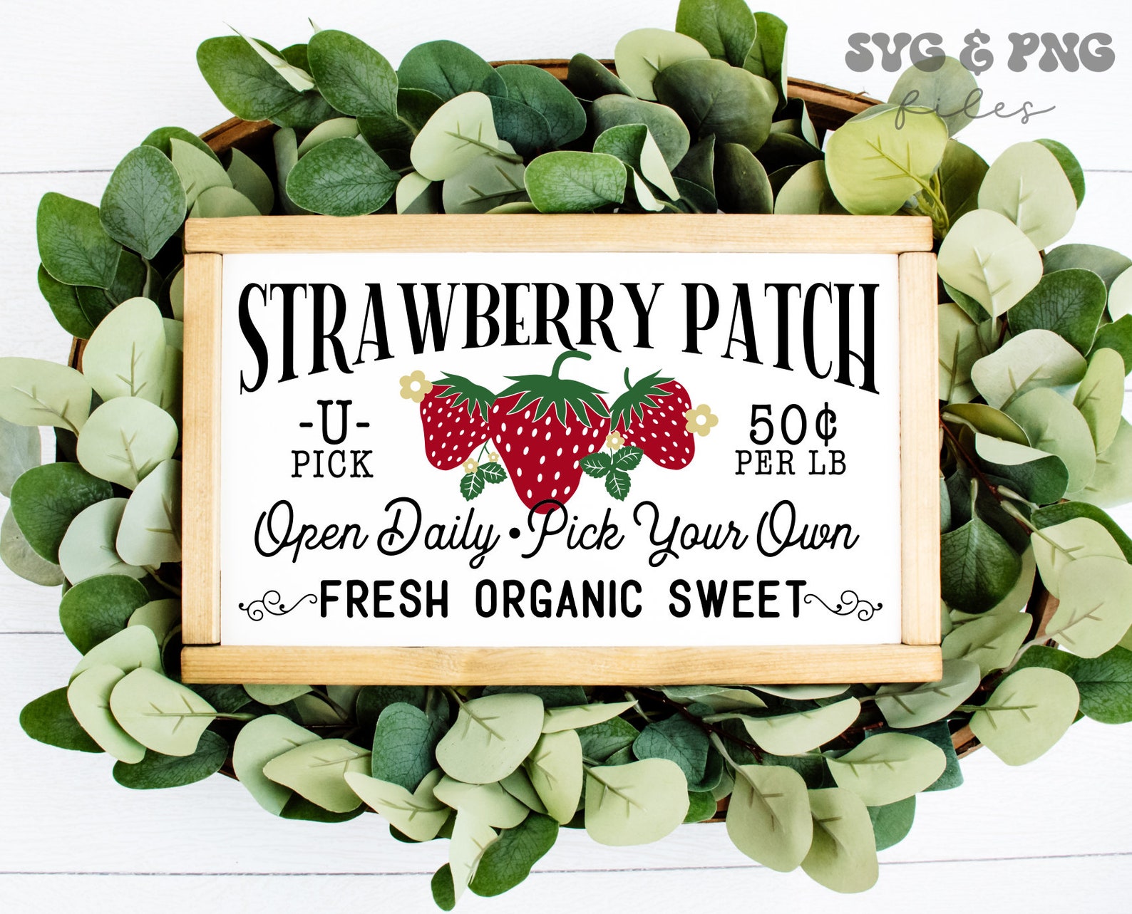 Strawberry Sign Svg Bundle, Farm Fresh Strawberries Svg, Farmhouse ...