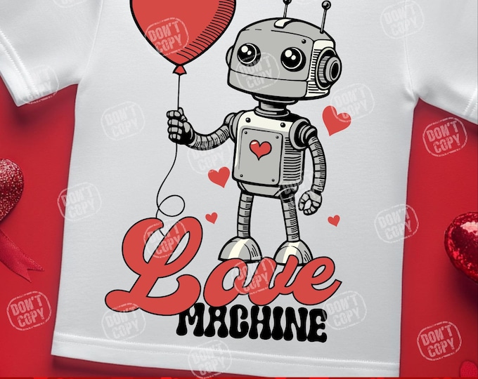 Love Machine SVG PNG, Robot Valentines Day Svg, Retro Valentine Svg ...