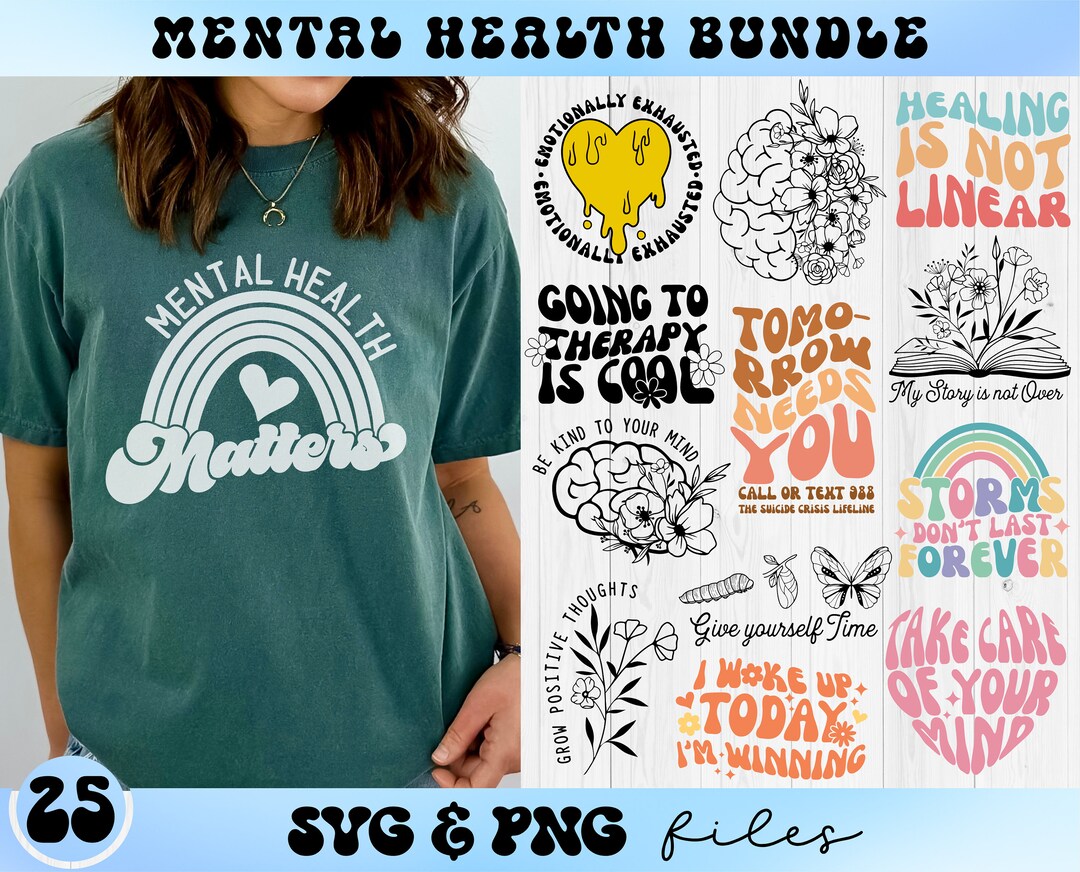 Mental Health SVG Bundle, Mental Health Matters Svg, Self Love Svg ...