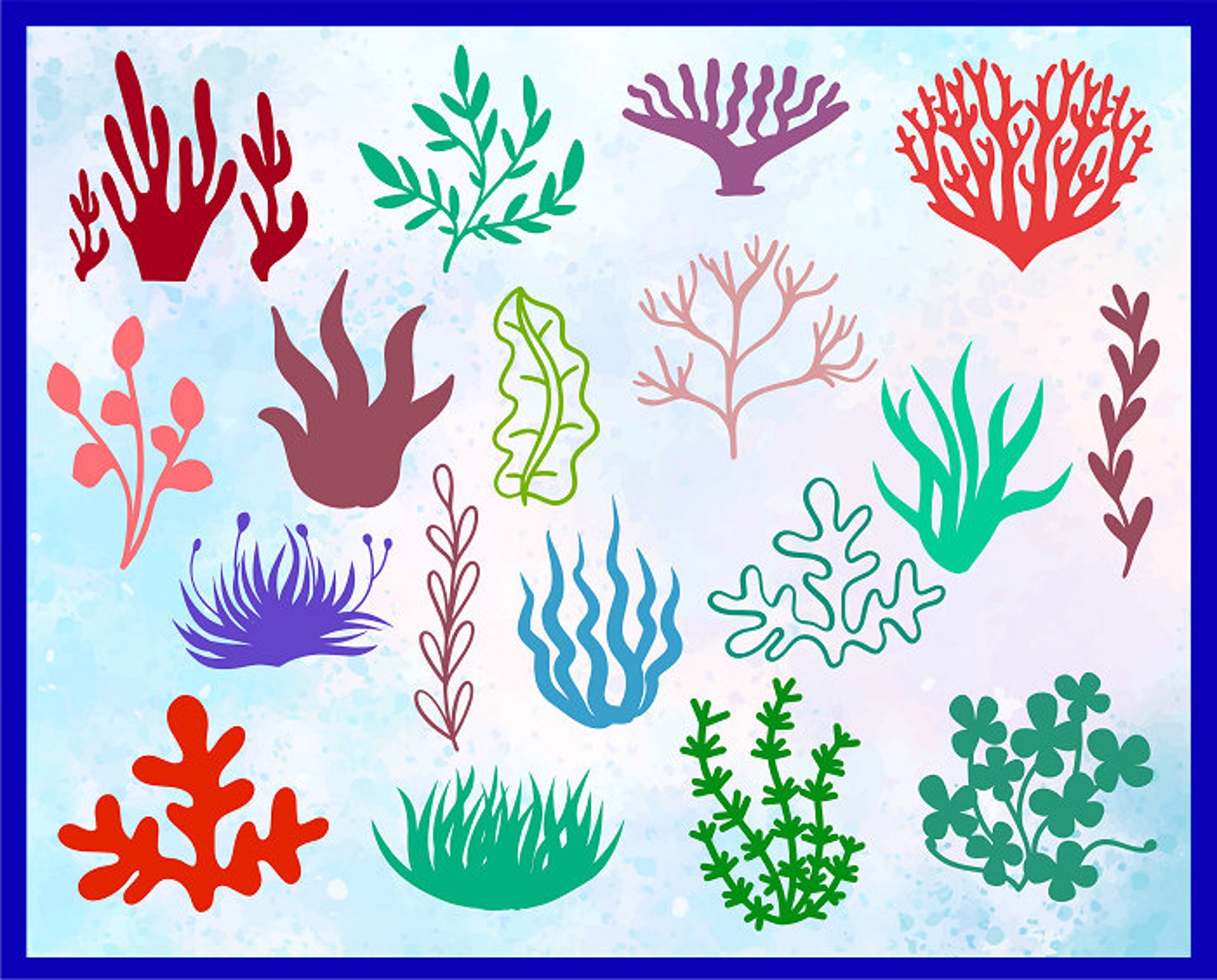 Coral Svg,seaweed Svg,under the Sea Svg,under the Sea Plants Svg,sea ...