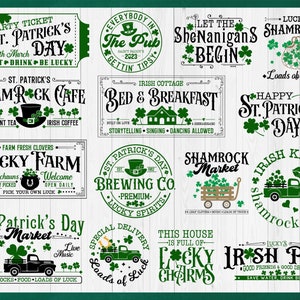 St Patrick's Day Signs SVG Bundle, Farmhouse St Patricks Svg, Rustic St ...