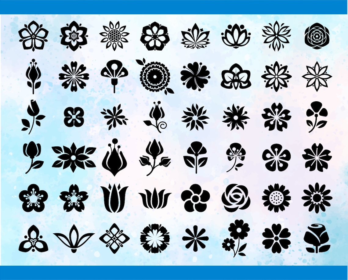 Fleurs svg fichiers de fleur mignon pour cricut svg modèle | Etsy