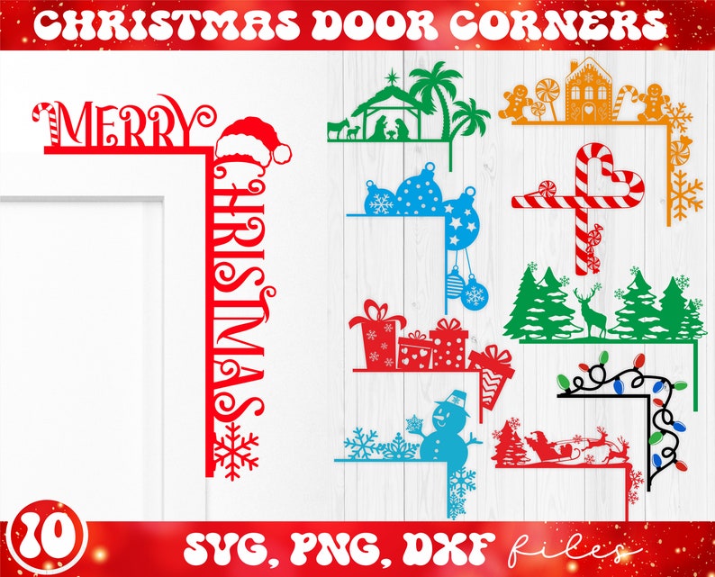 Christmas Door Corners SVG Bundle Christmas Trim Corner Svg - Etsy ...