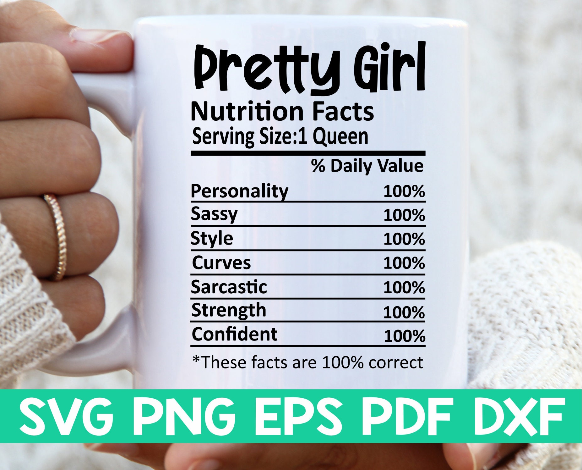 Pretty Girl Nutrition Facts Svgpretty Girl Nutritional Facts - Etsy