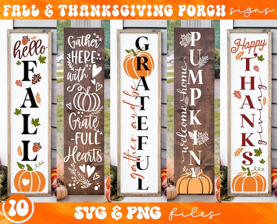 Fall Porch Sign Svg Bundle Thanksgiving Porch Sign Svg Fall - Etsy