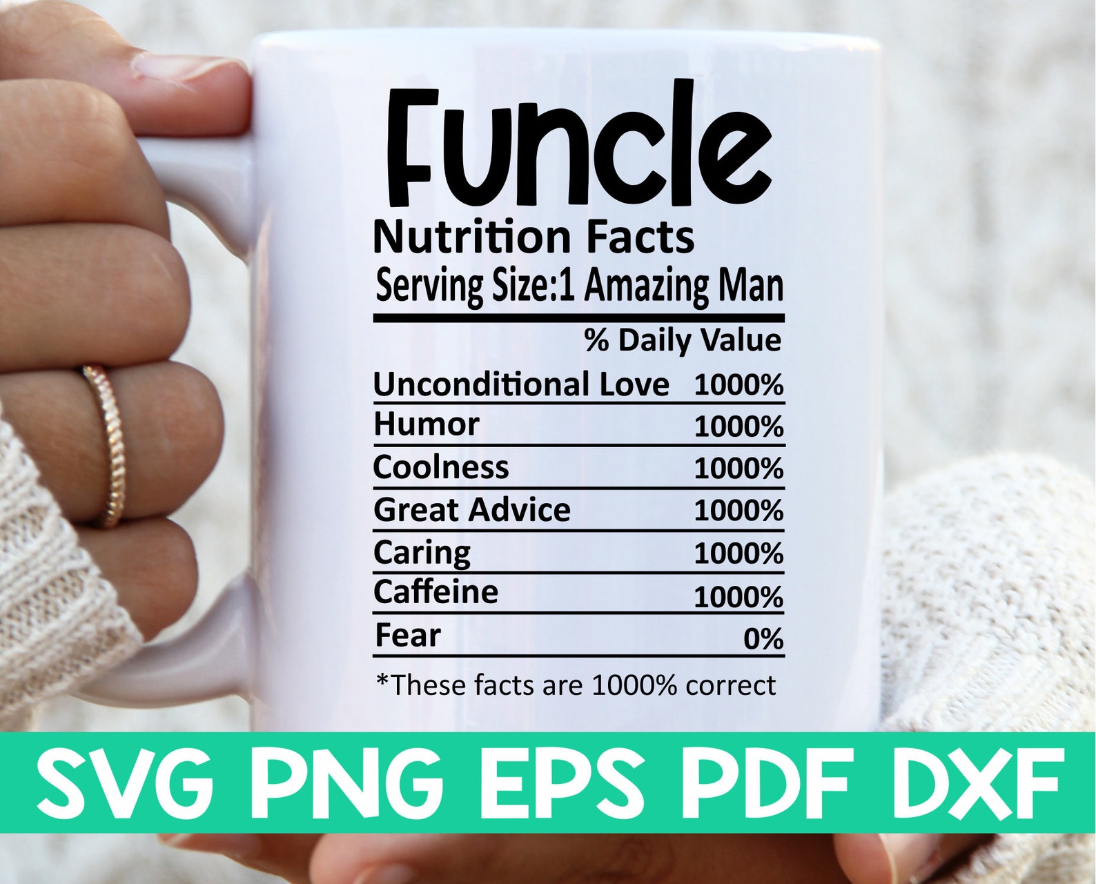 Funcle Nutrition Facts Svgfuncle Nutritional Facts Svgfuncle Etsy