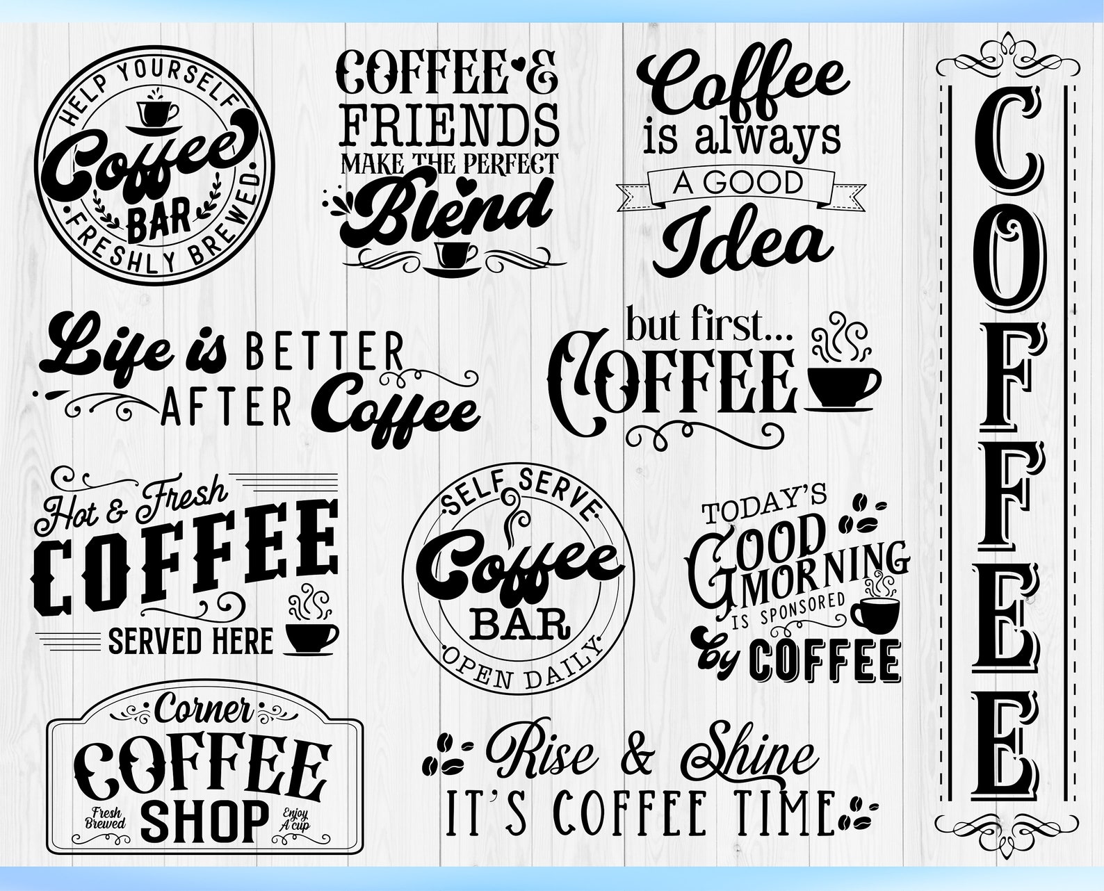 Coffee Sign SVG Bundle, Farmhouse Sign Svg, Coffee Sign for Kitchen Svg ...
