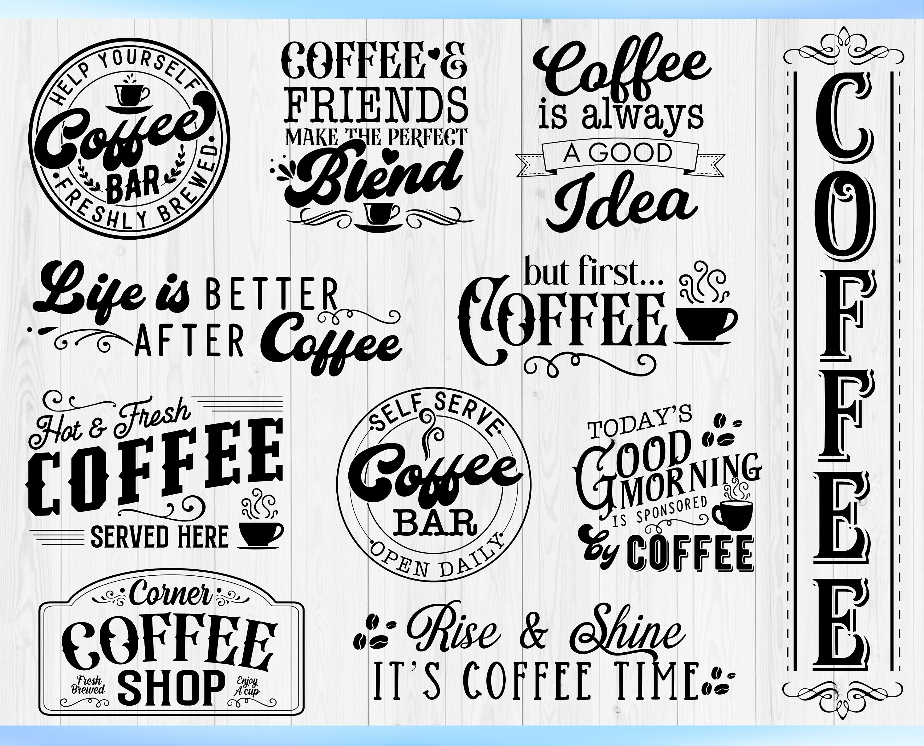 Coffee Sign SVG Bundle, Farmhouse Sign Svg, Coffee Sign for Kitchen Svg ...