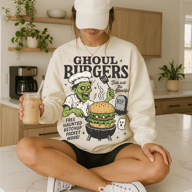Spooky Fast Food PNG Bundle, Haunting Burgers & Fries Halloween Humor ...