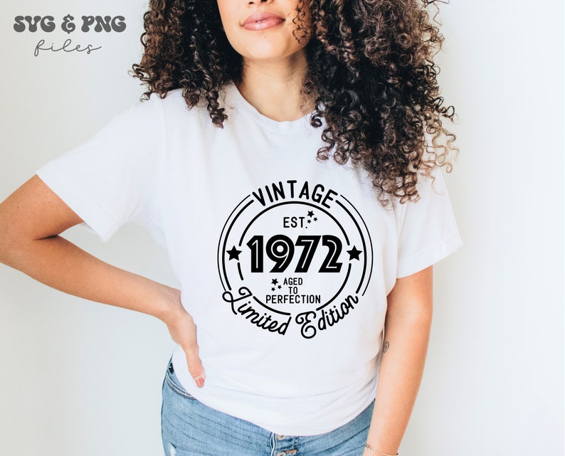 Limited Edition 1972 Svg, Vintage 1972 Svg, 1972 Birthday Svg, Age to ...