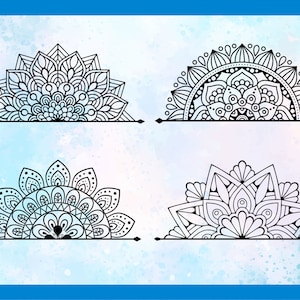 Half Mandala Svg,monogram Mandala Svg Files for Cricut,mandala Monogram ...