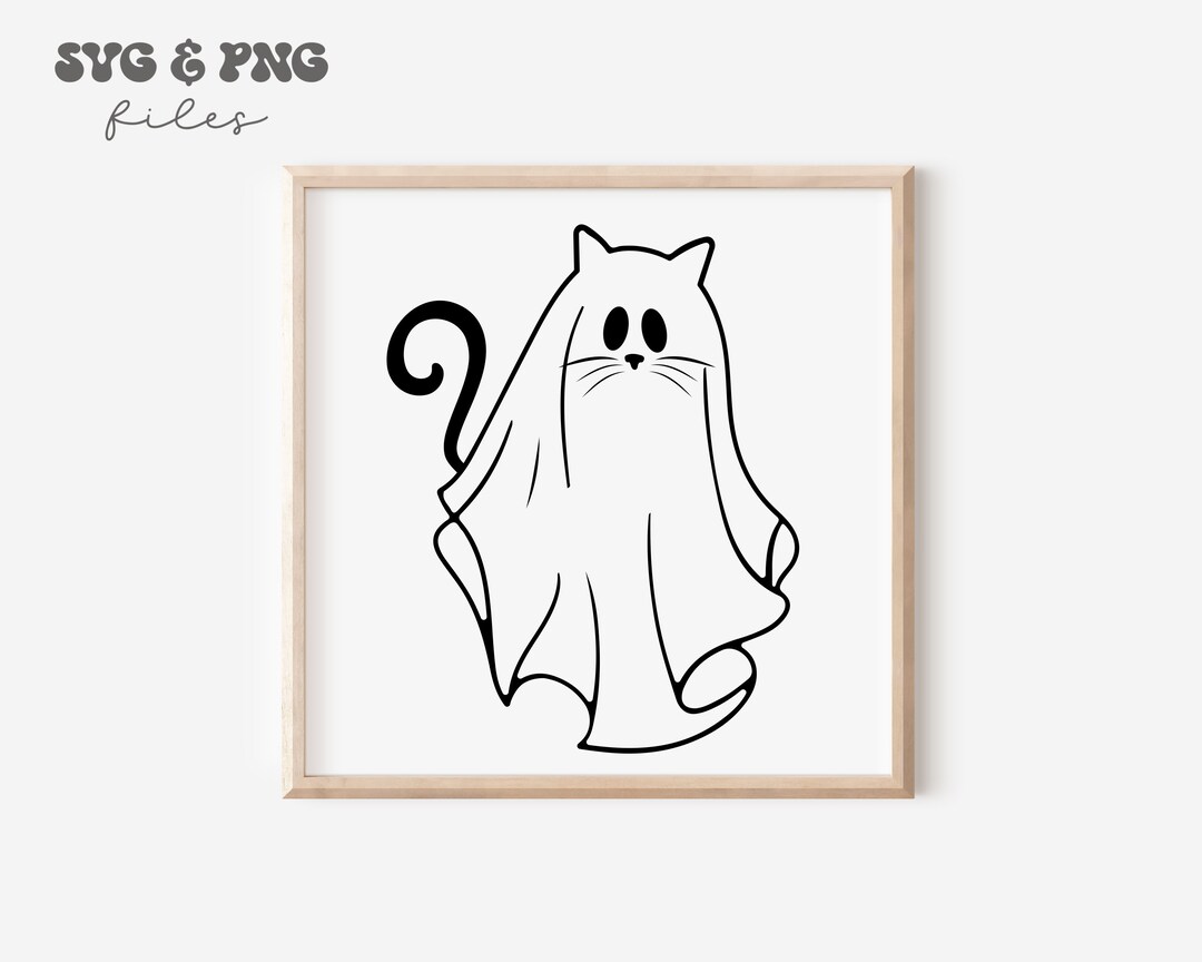 Ghost Cat SVG, Сute Ghost Cat Svg, Halloween Ghost Cat Svg - Etsy