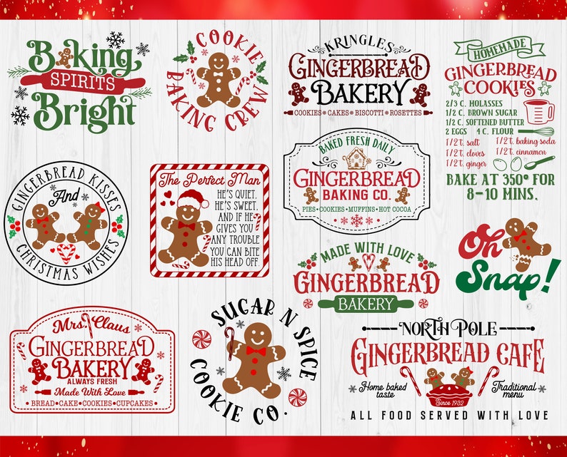 Gingerbread Svg Bundle Christmas Gingerbread Sign Svg - Etsy