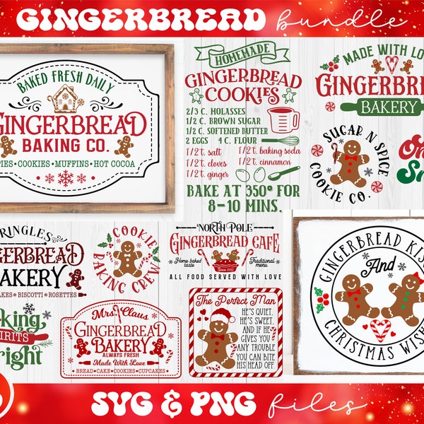 Gingerbread Svg - Etsy