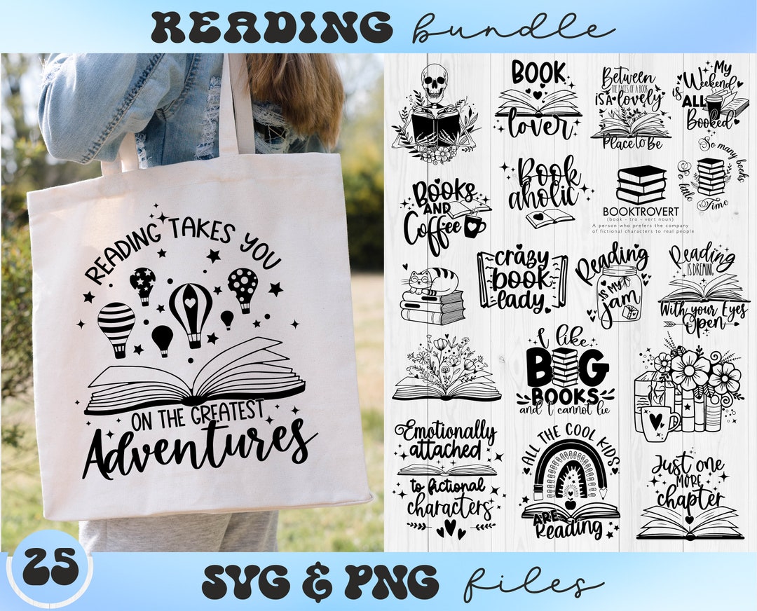 Reading SVG Bundle,books Lover Bundle Svg,reading Quotes Svg,bookish ...