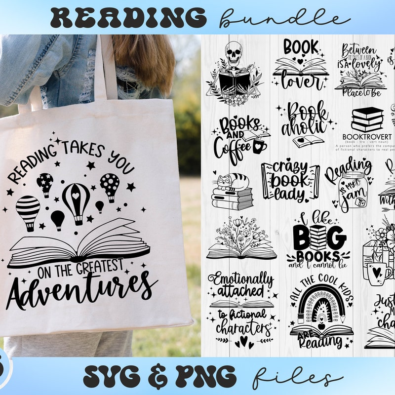Library Bag Svg - Etsy