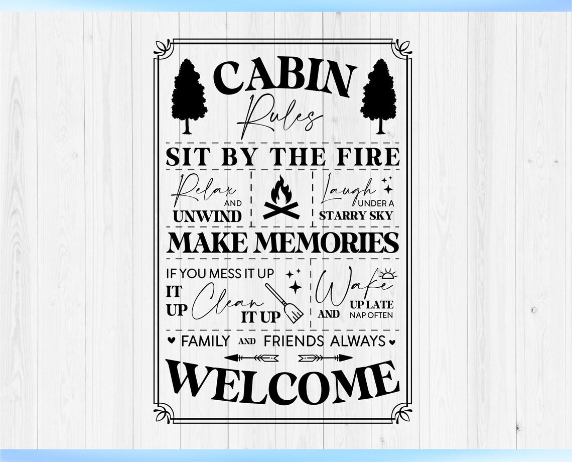 Cabin Rules Svgrustic Sign Svgwelcome to Our Cabin Svgcabin - Etsy