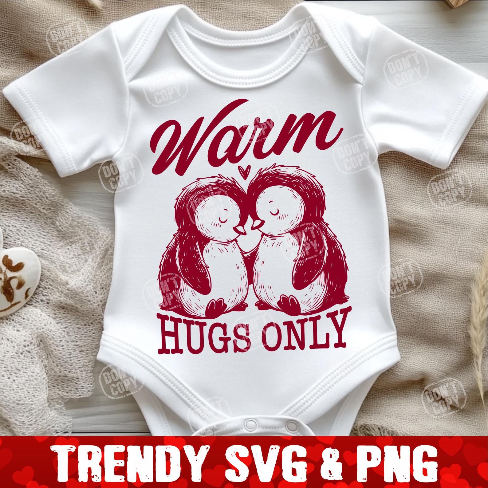 Warm Hugs Only SVG PNG, Cute Penguin Svg, Trendy Vday Toddler Svg, Cozy ...