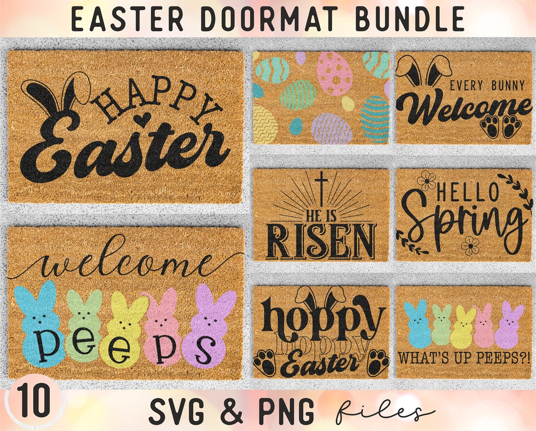 Easter Doormat SVG Bundle, Spring Door Mat Svg, Every Bunny Welcome Svg ...