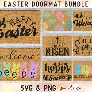 Easter Doormat SVG Bundle, Spring Door Mat Svg, Every Bunny Welcome Svg ...