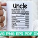 Uncle Nutrition Facts Svg,uncle Nutritional Facts Svg,uncle Shirt Svg ...