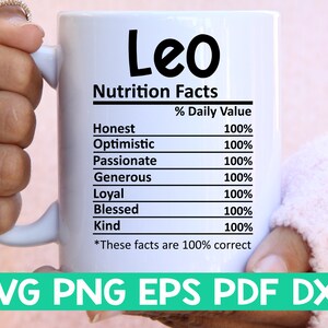 Leo Zodiac Nutrition Facts Svgleo Nutritional Facts Svgleo - Etsy