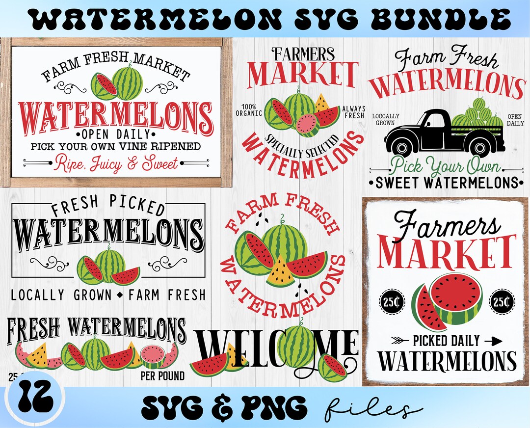 Watermelon Sign SVG Bundle, Summer Quotes SVG, Watermelon Quotes Svg ...