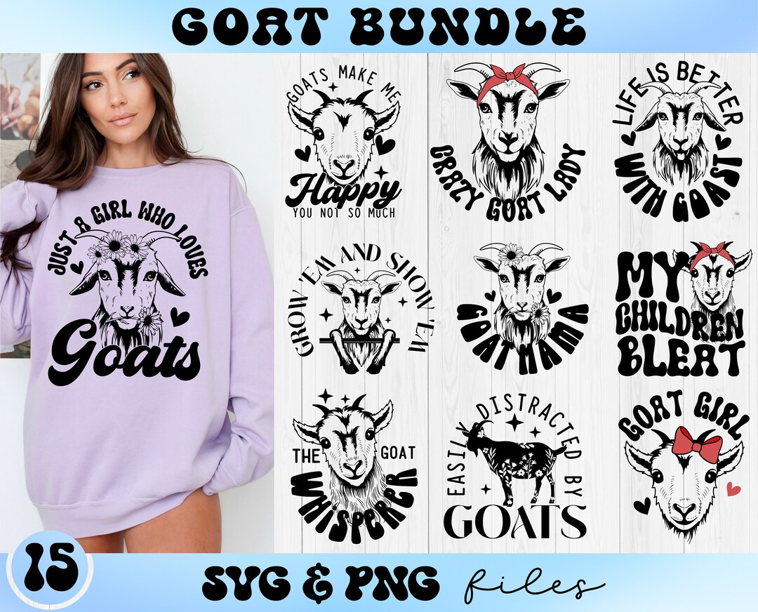 Goat SVG Bundle, Funny Goat Quotes Svg, Crazy Goat Lady Svg, Easily ...