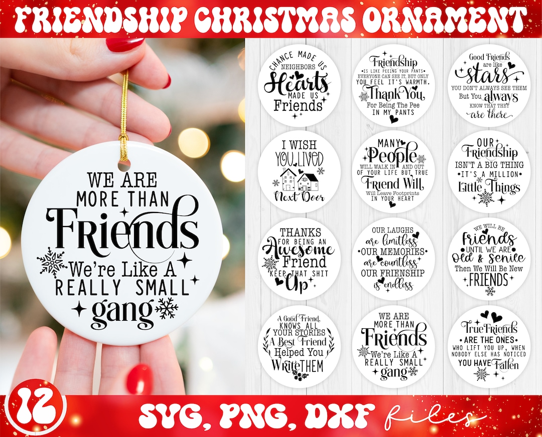 Friendship Christmas Ornament SVG Bundle, Best Friend Christmas ...