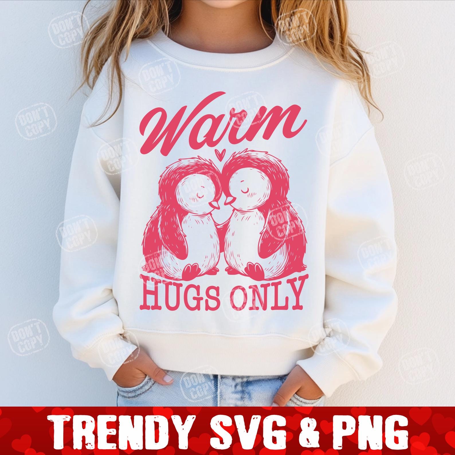 Warm Hugs Only SVG PNG, Cute Penguin Svg, Trendy Vday Toddler Svg, Cozy ...