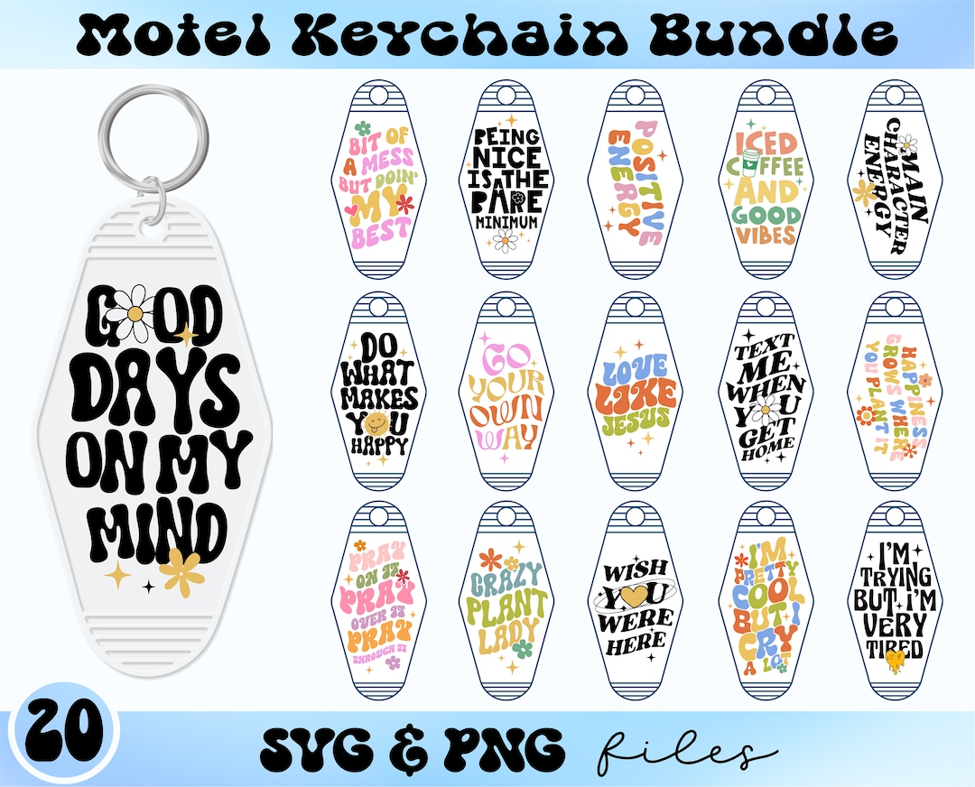 Motel Keychain SVG Bundle, Motivational Motel Keychain Svg ...