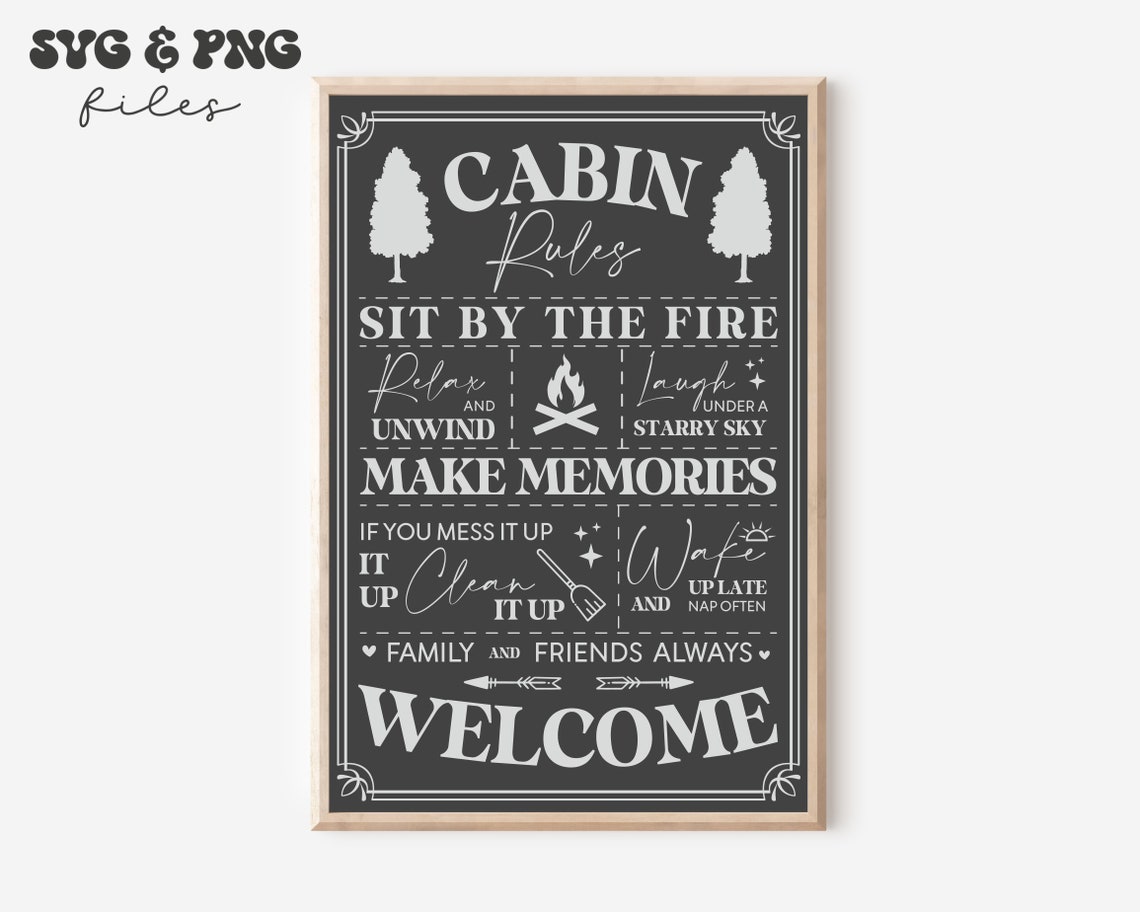 Cabin Rules Svgrustic Sign Svgwelcome to Our Cabin Svgcabin - Etsy